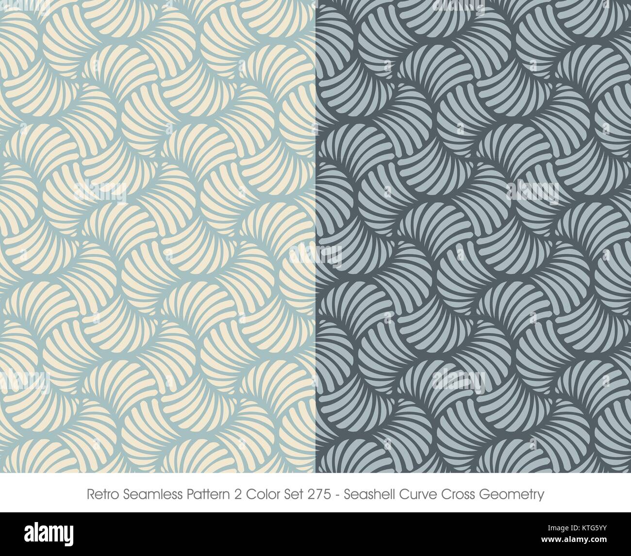 Retro Seamless Pattern Seashell Curve Cross Geometry Stock Vector Image ...