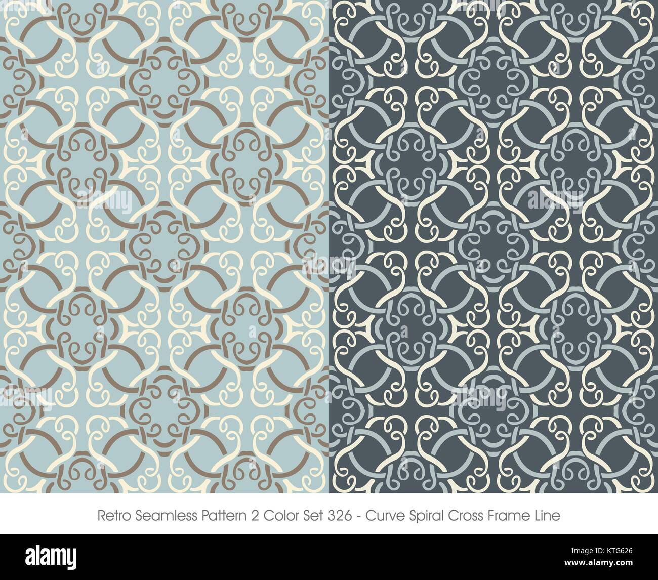 Retro Seamless Pattern Curve Spiral Cross Frame Line Stock Vector Image ...
