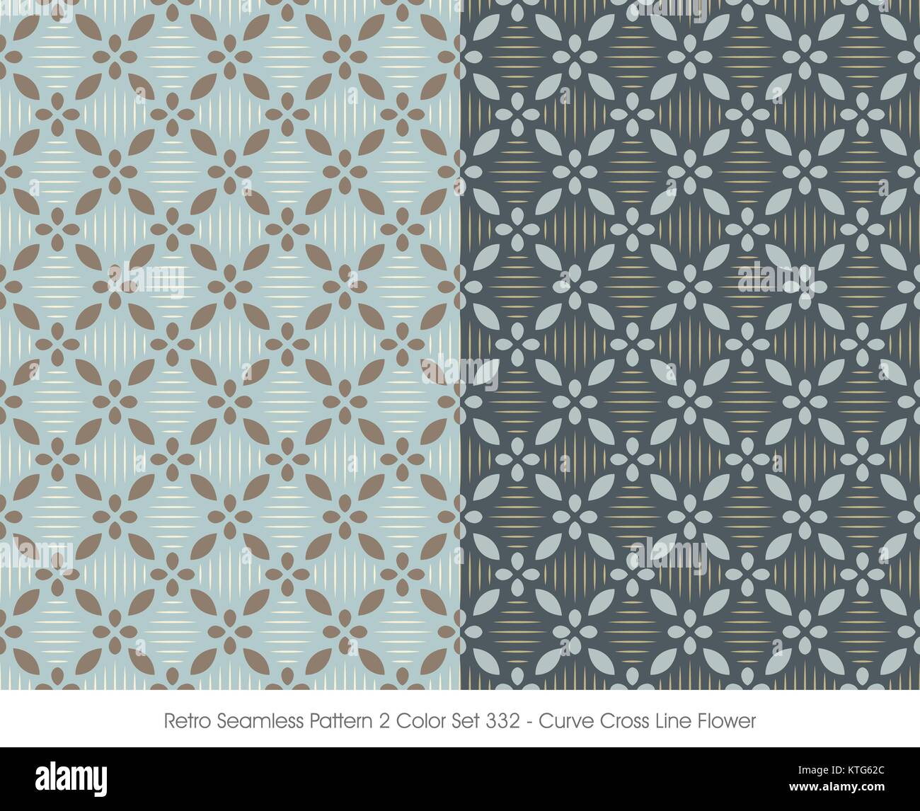 Retro Seamless Pattern Curve Cross Line Flower Stock Vector Image & Art ...