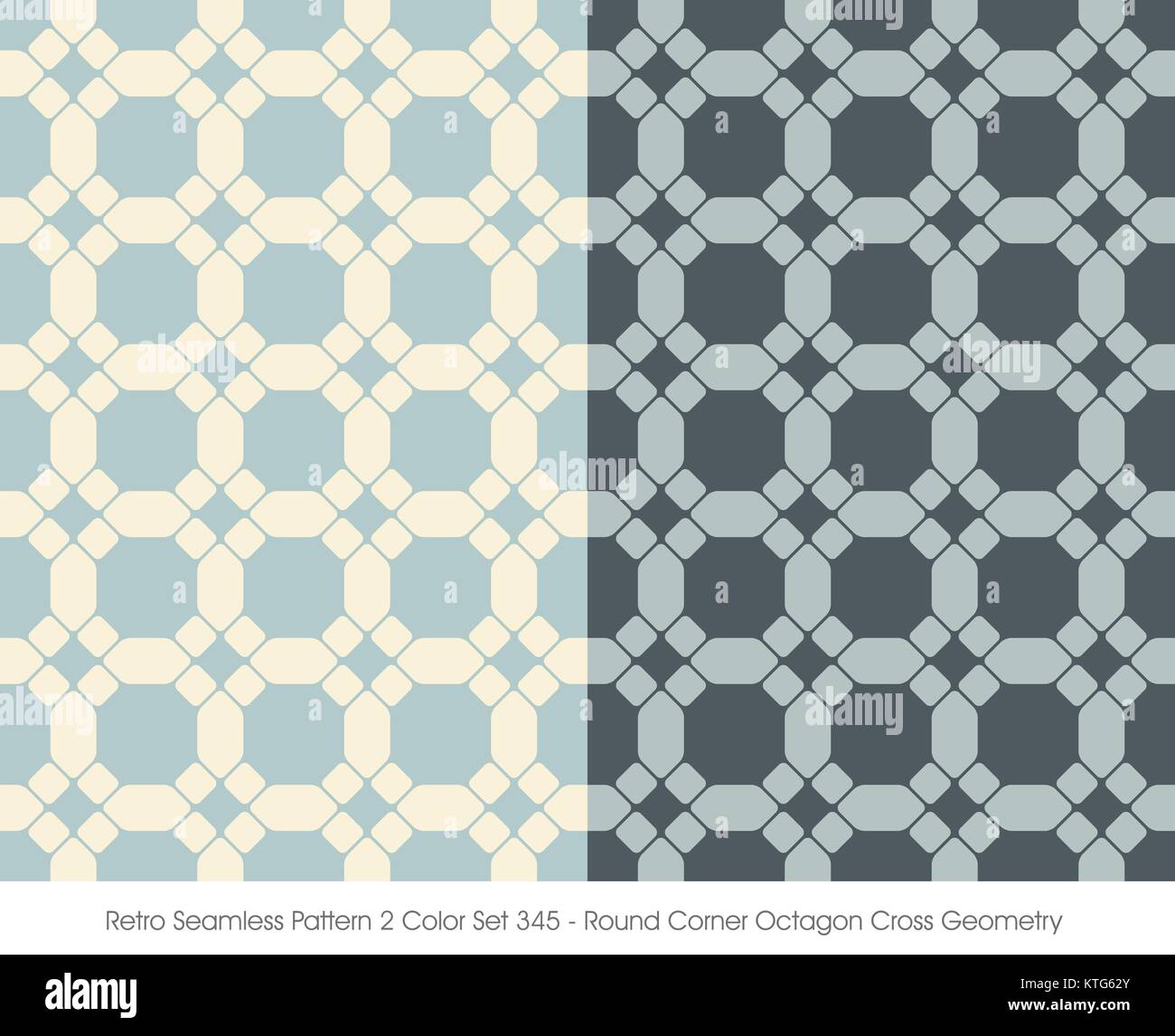 Retro Seamless Pattern Round Corner Octagon Cross Geometry Stock Vector ...