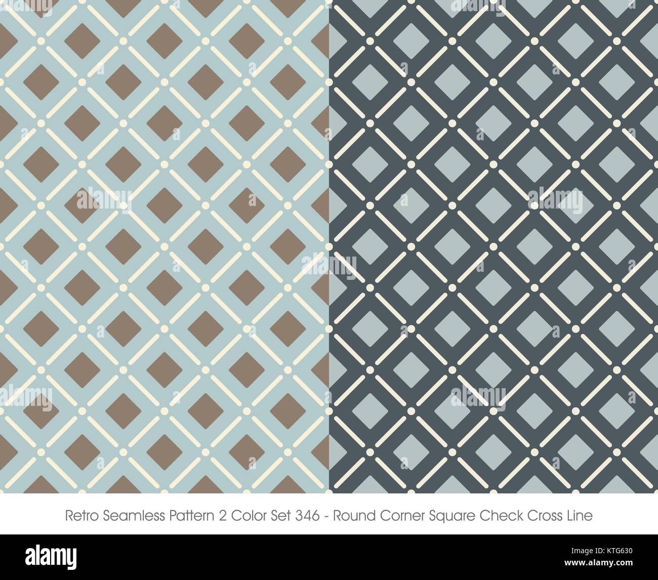 Retro Seamless Pattern Round Corner Square Check Cross Line Stock ...