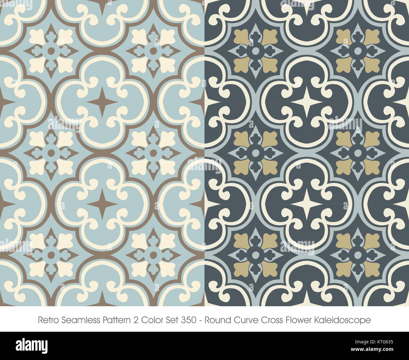 Retro Seamless Pattern Round Curve Cross Flower Kaleidoscope Stock Vector Image & Art - Alamy