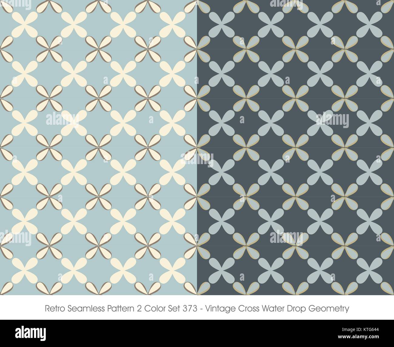 Retro Seamless Pattern Vintage Cross Water Drop Geometry Stock Vector ...