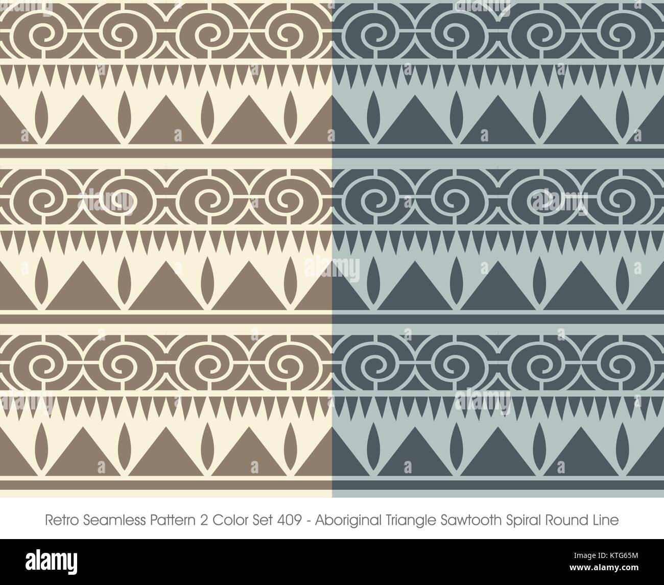 Retro Seamless Pattern Aboriginal Triangle Sawtooth Spiral Round Line ...