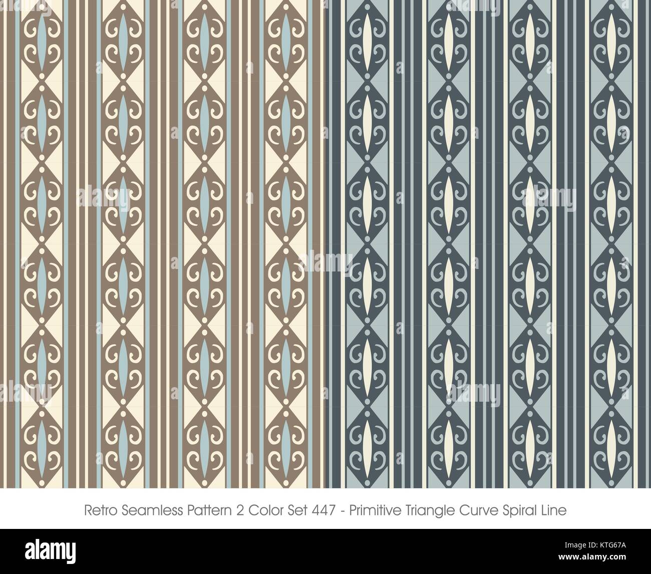 Retro Seamless Pattern Primitive Triangle Curve Spiral Line Stock ...