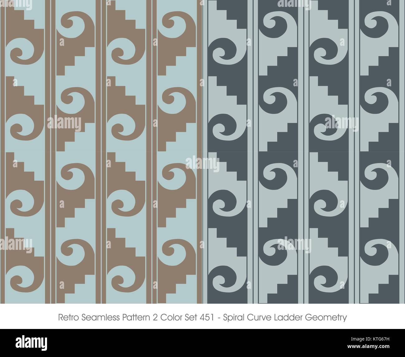 Retro Seamless Pattern Spiral Curve Ladder Geometry Stock Vector Image ...