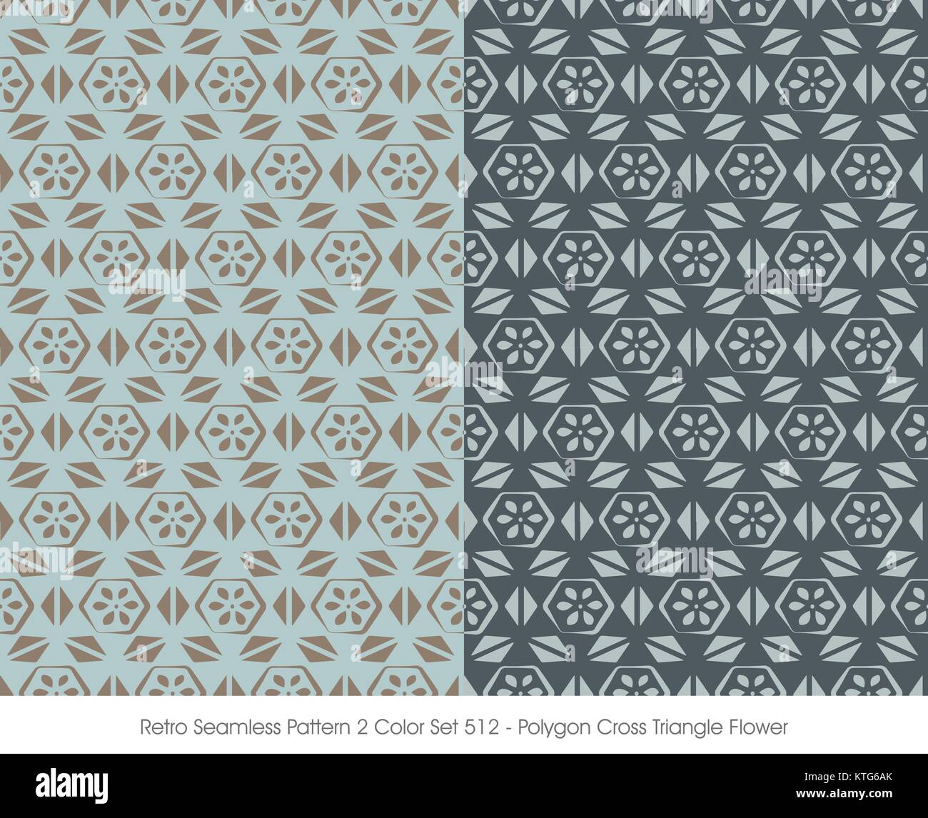 Retro Seamless Pattern Polygon Cross Triangle Flower Stock Vector Image ...