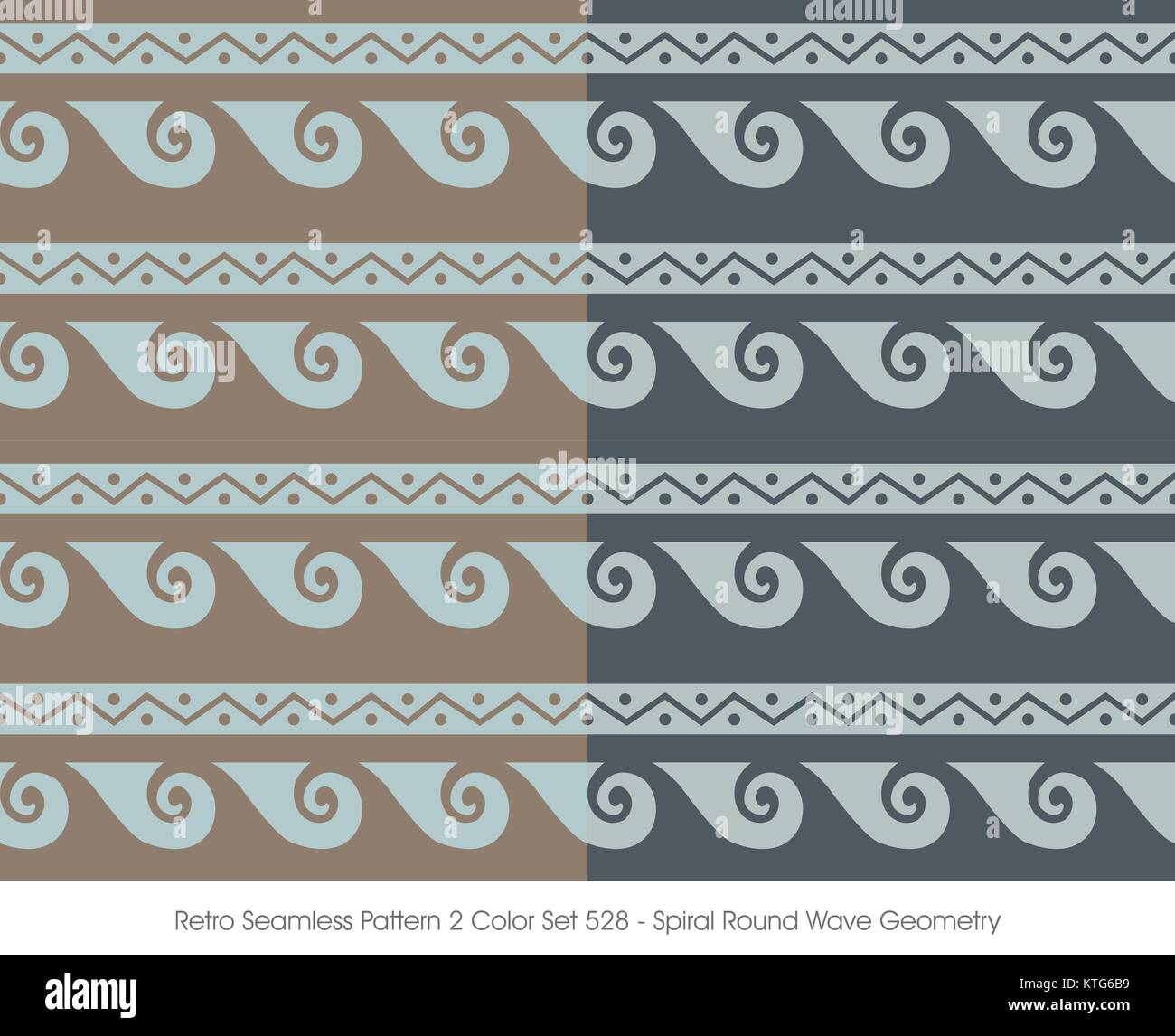 Retro Seamless Pattern Spiral Round Wave Geometry Stock Vector Image ...