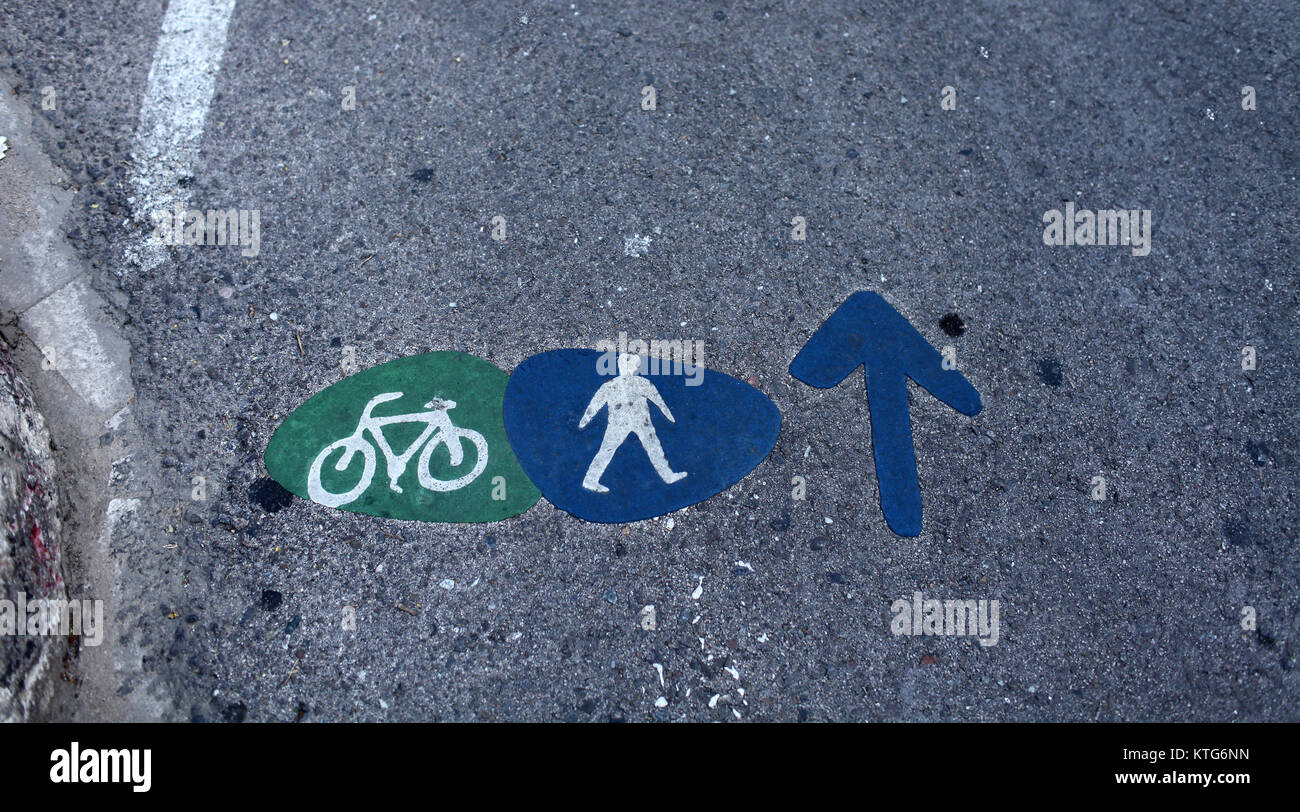 Paint walk way sign on hi-res stock photography and images - Alamy