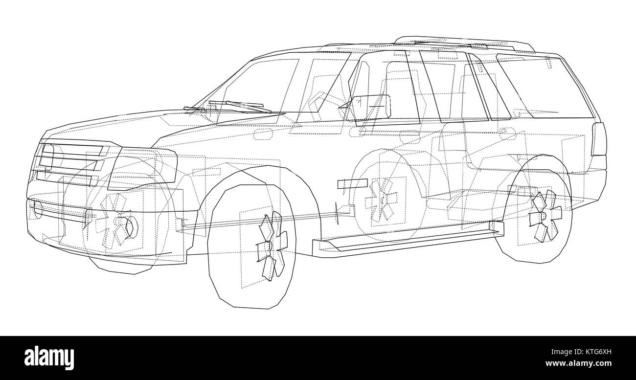 Car SUV drawing outline. Vector Stock Vector Image & Art - Alamy