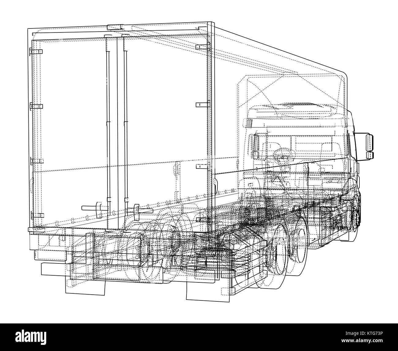 European truck outlined vector Stock Vector Image & Art - Alamy