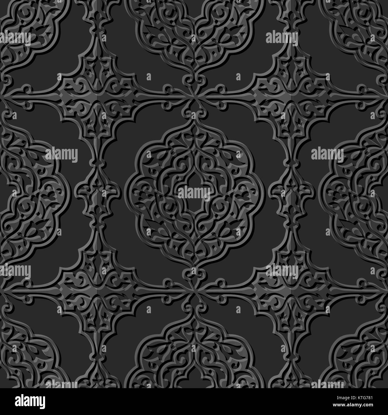 Dark 3D paper art spiral curve royal deco frame Stock Vector Image ...