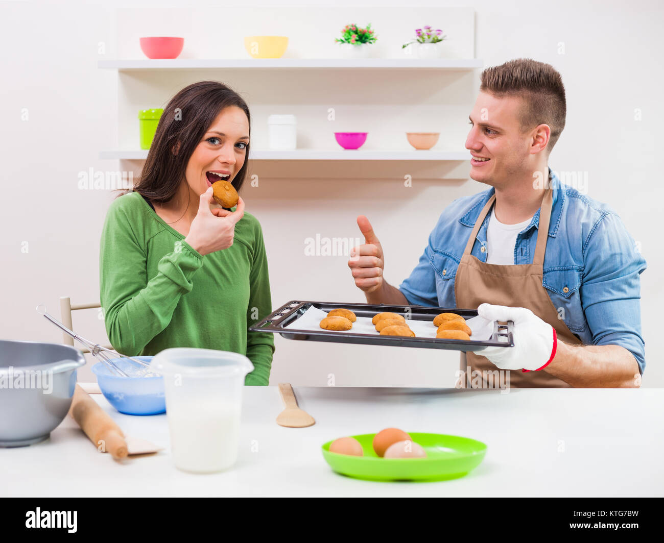 Satisfied young couple making hi-res stock photography and images - Alamy