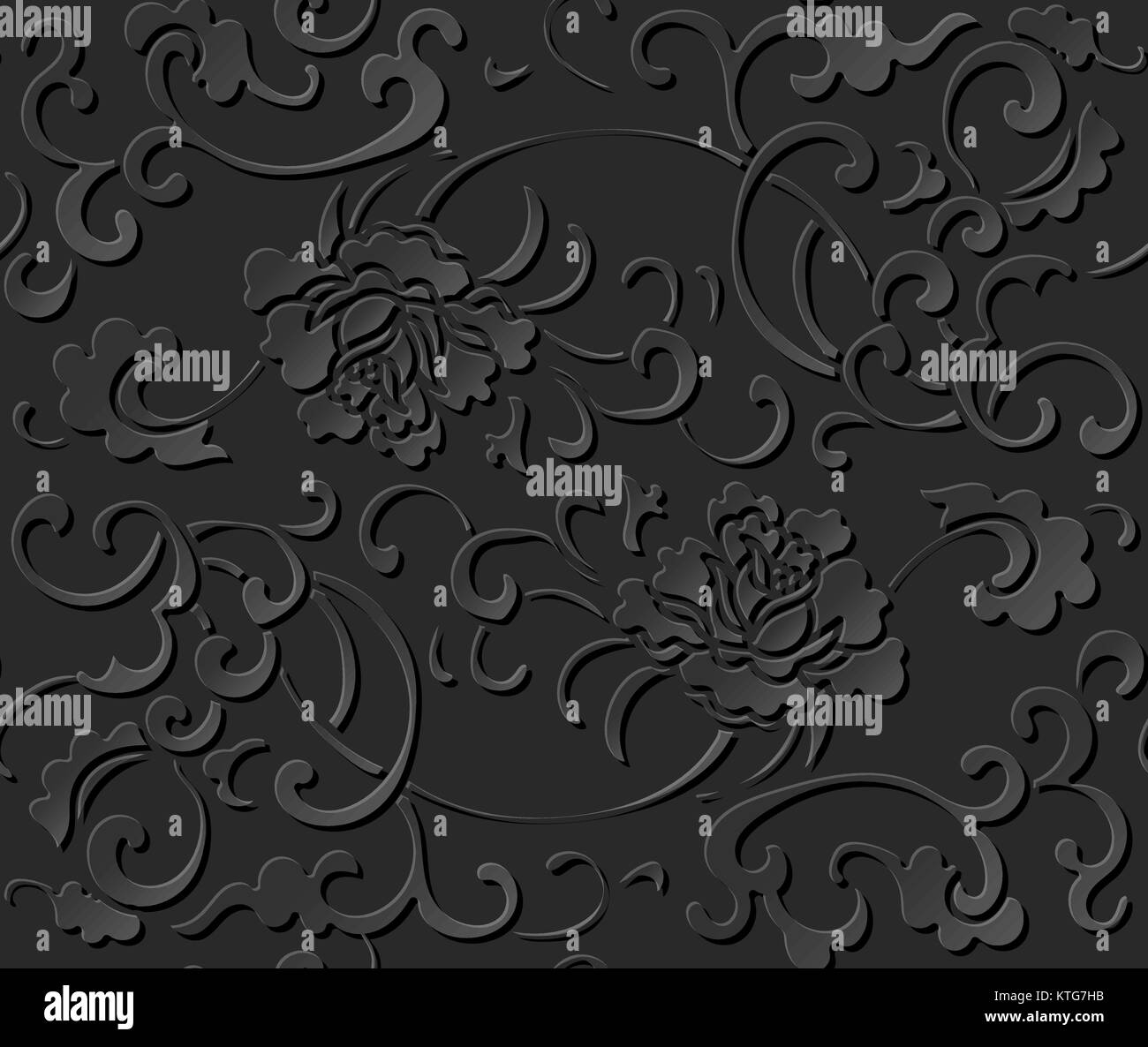 3D paper art pattern garden spiral vine flower Stock Vector Image & Art ...