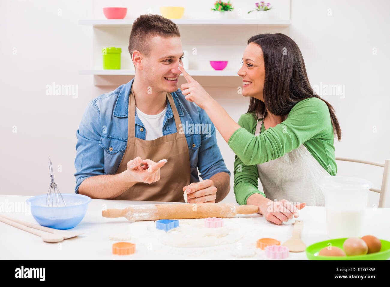 Woman hair in flour cooking hi-res stock photography and images - Alamy