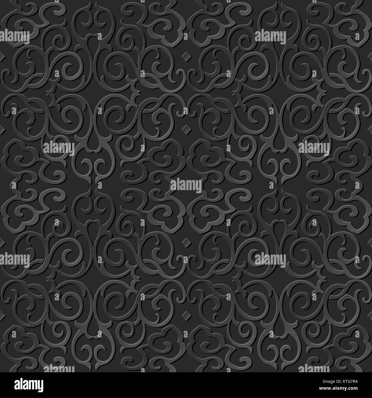 3D paper art pattern round spiral cross chain vine Stock Vector Image ...