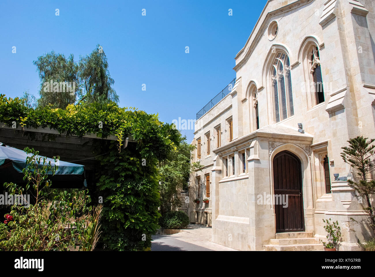 JERUSALEM, ISRAEL - AUGUST 03, 2010: Wide angle picture of a Catholic ...