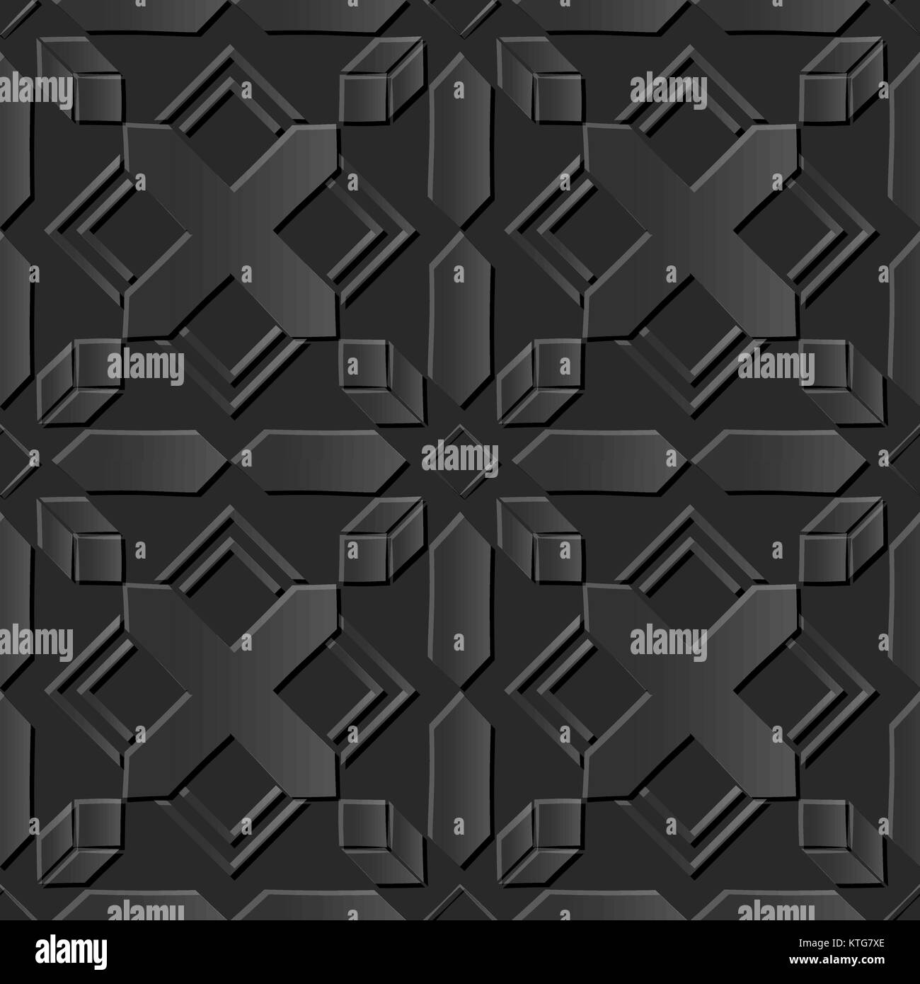 Seamless 3D dark paper cut art crystal cross geometry square Stock ...