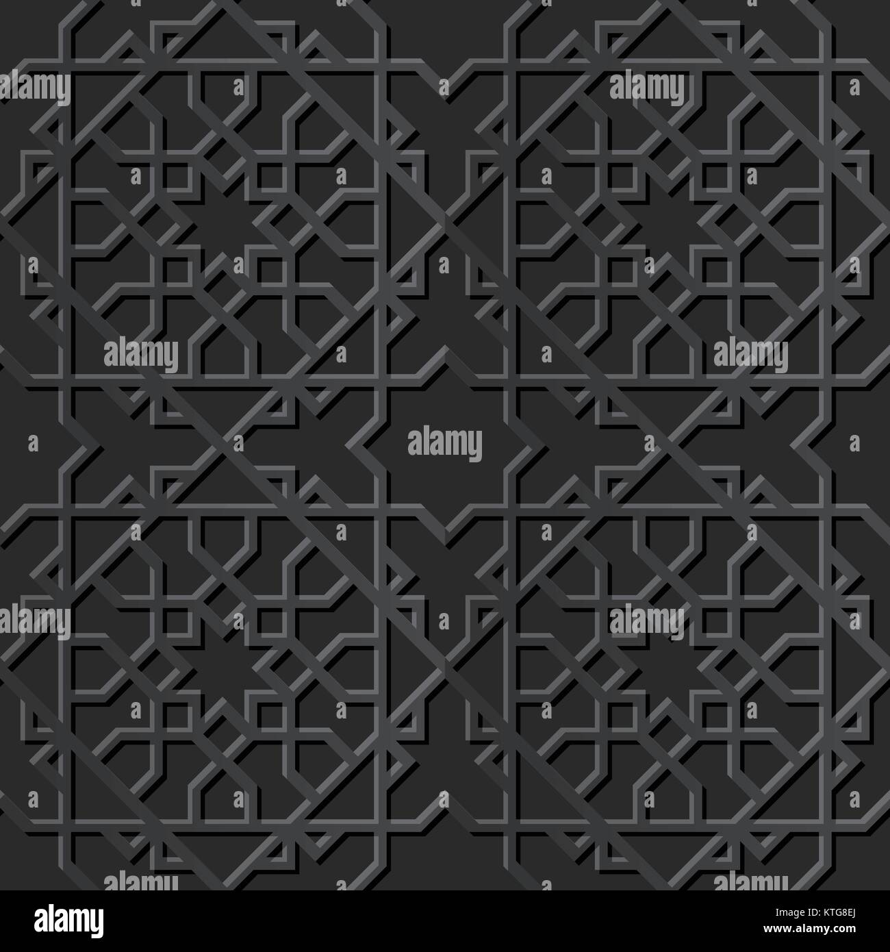 Seamless 3D elegant dark paper art Star Cross Geometry Stock Vector ...