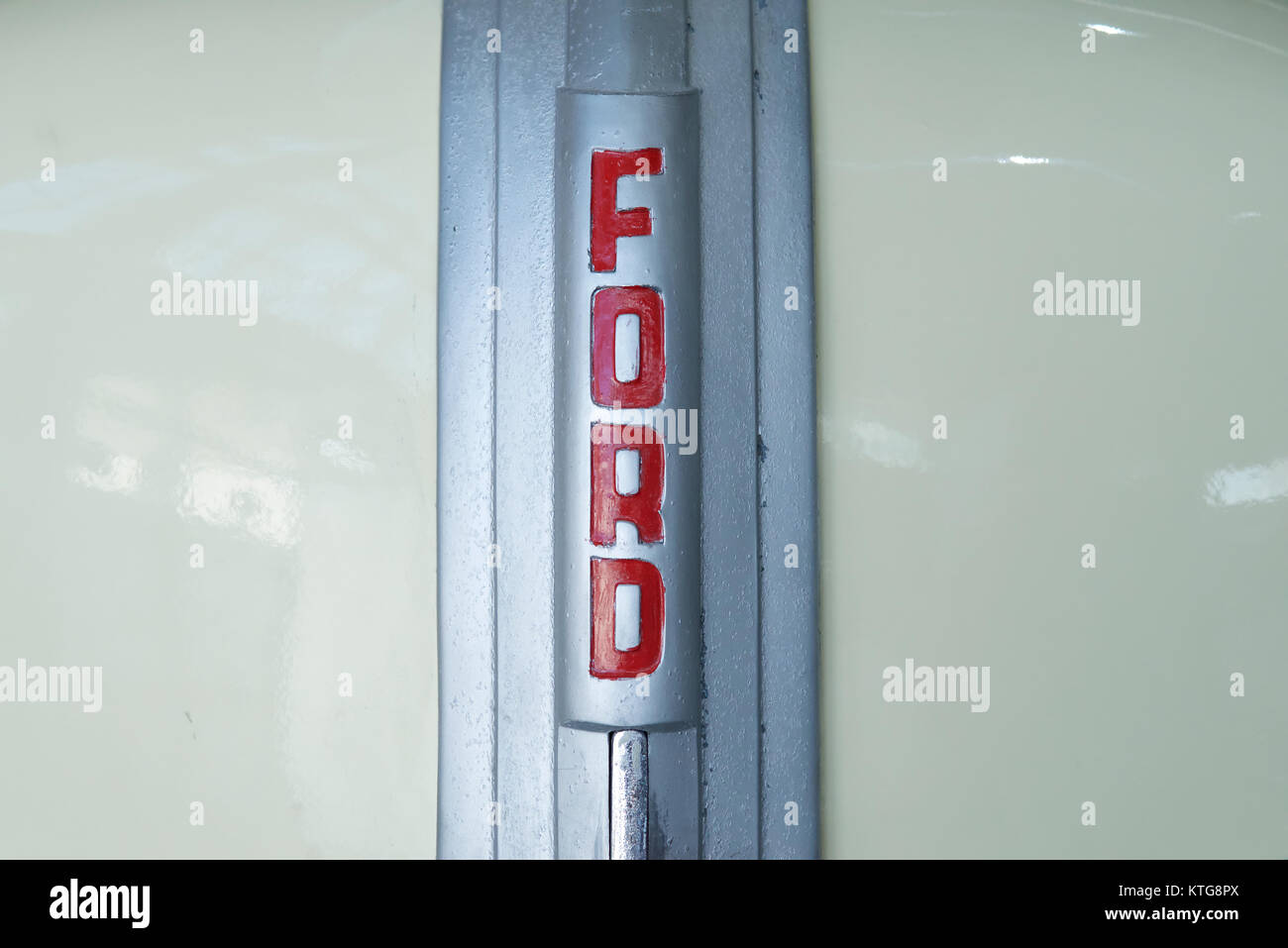 Classic Car detail of badge - Ford Stock Photo - Alamy