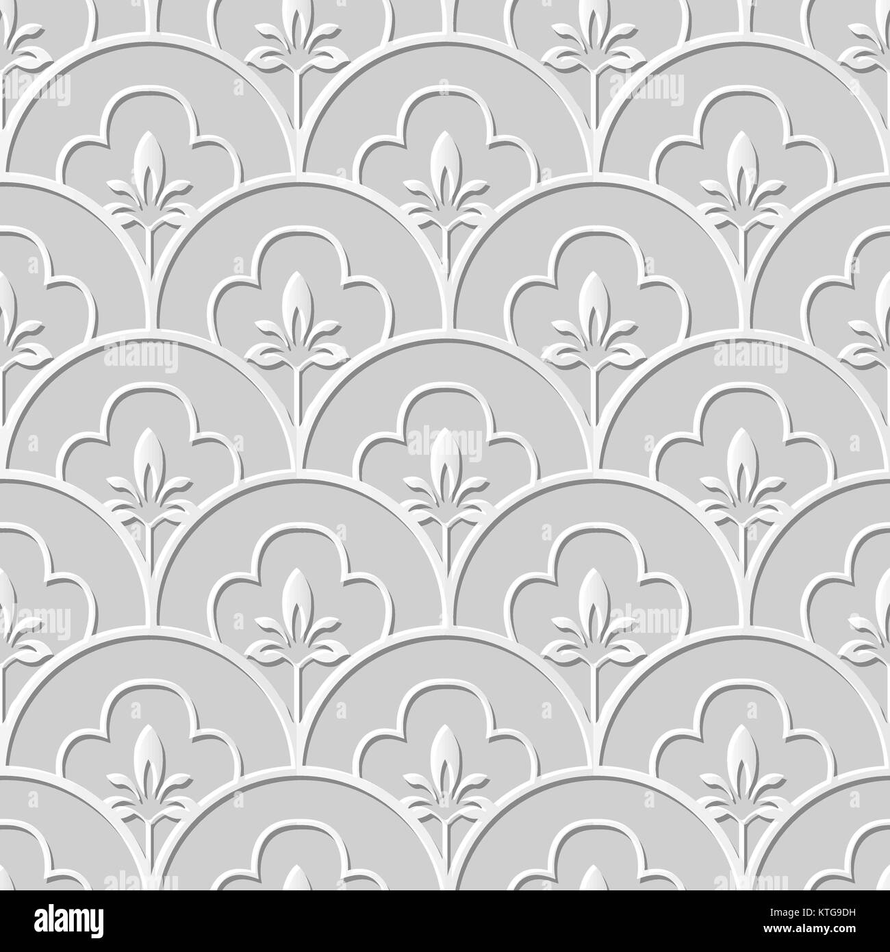 3D paper art round curve scale line flower Stock Vector Image & Art - Alamy