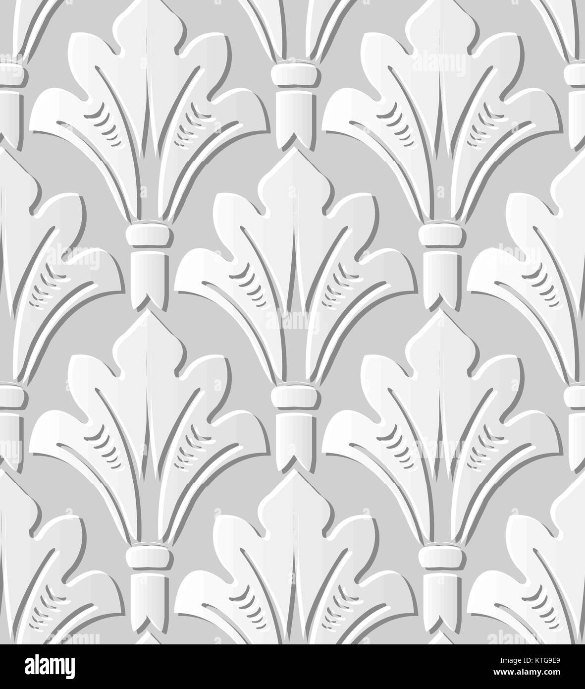 3D paper art vintage nature garden curve flower Stock Vector Image ...