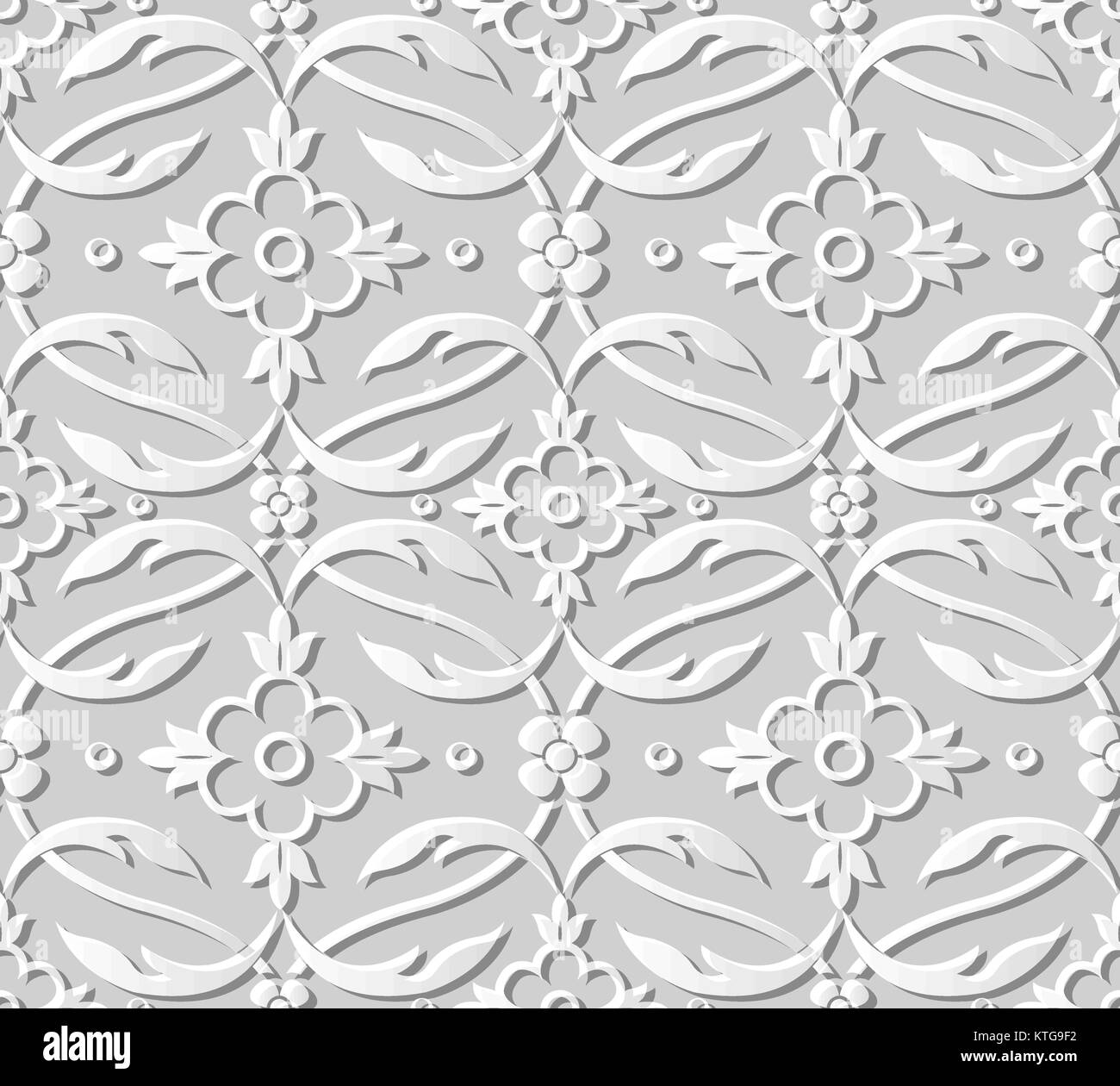 3D paper art garden flower curve cross leaf vine Stock Vector Image ...