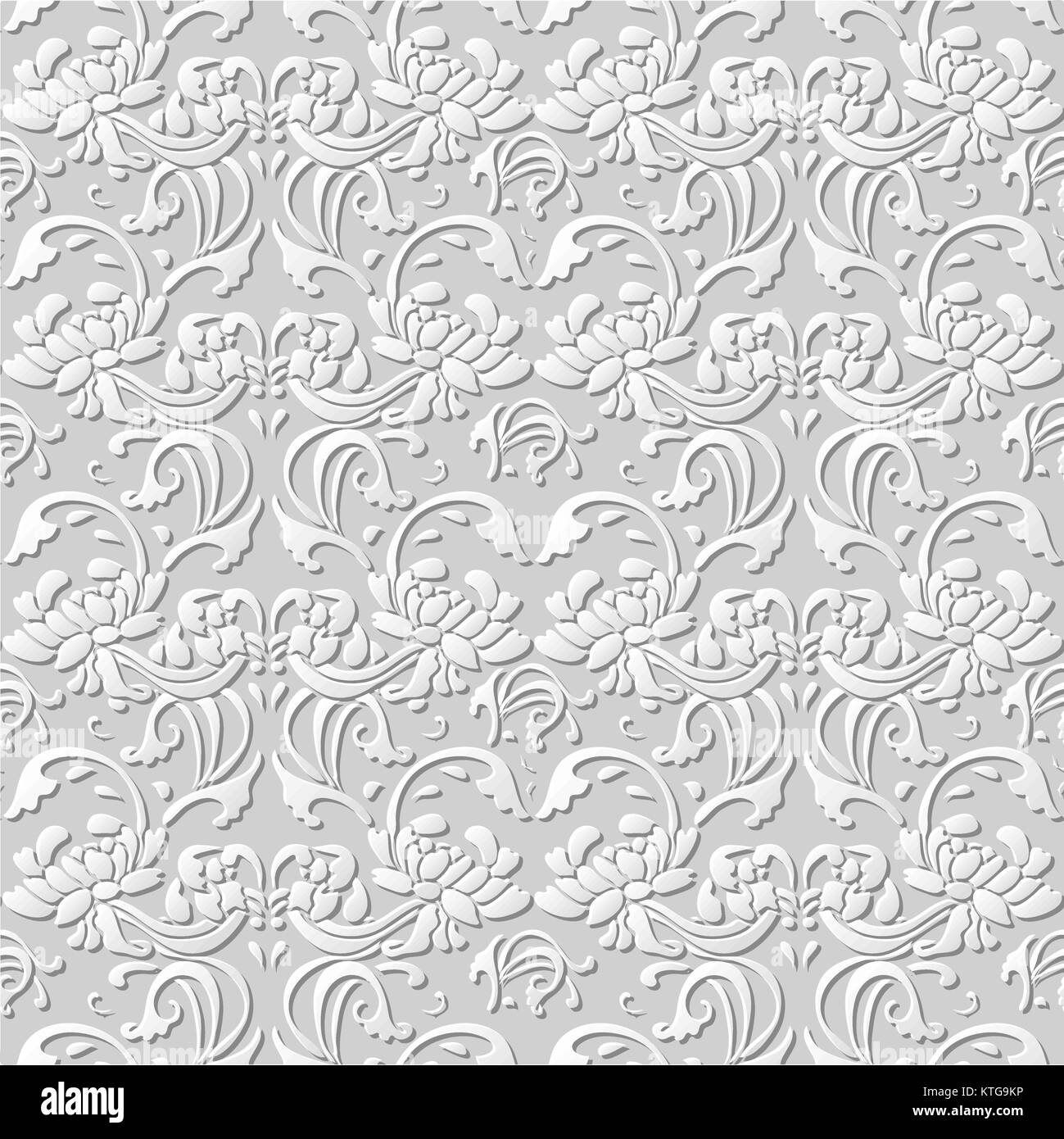 3D paper art pattern garden spiral curve flower vine Stock Vector Image ...