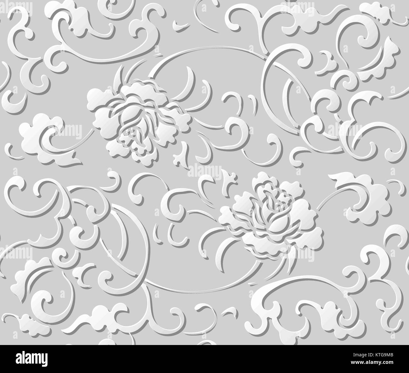 3D paper art pattern garden spiral vine flower Stock Vector Image & Art ...