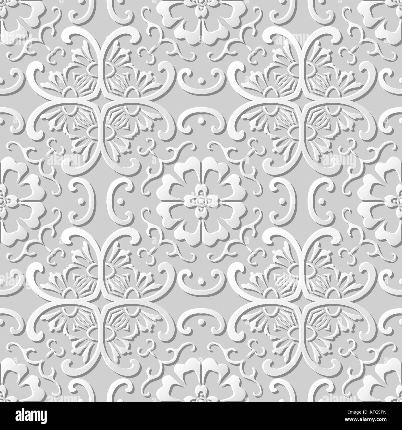 3D paper art pattern curve cross round flower Stock Vector Image & Art ...