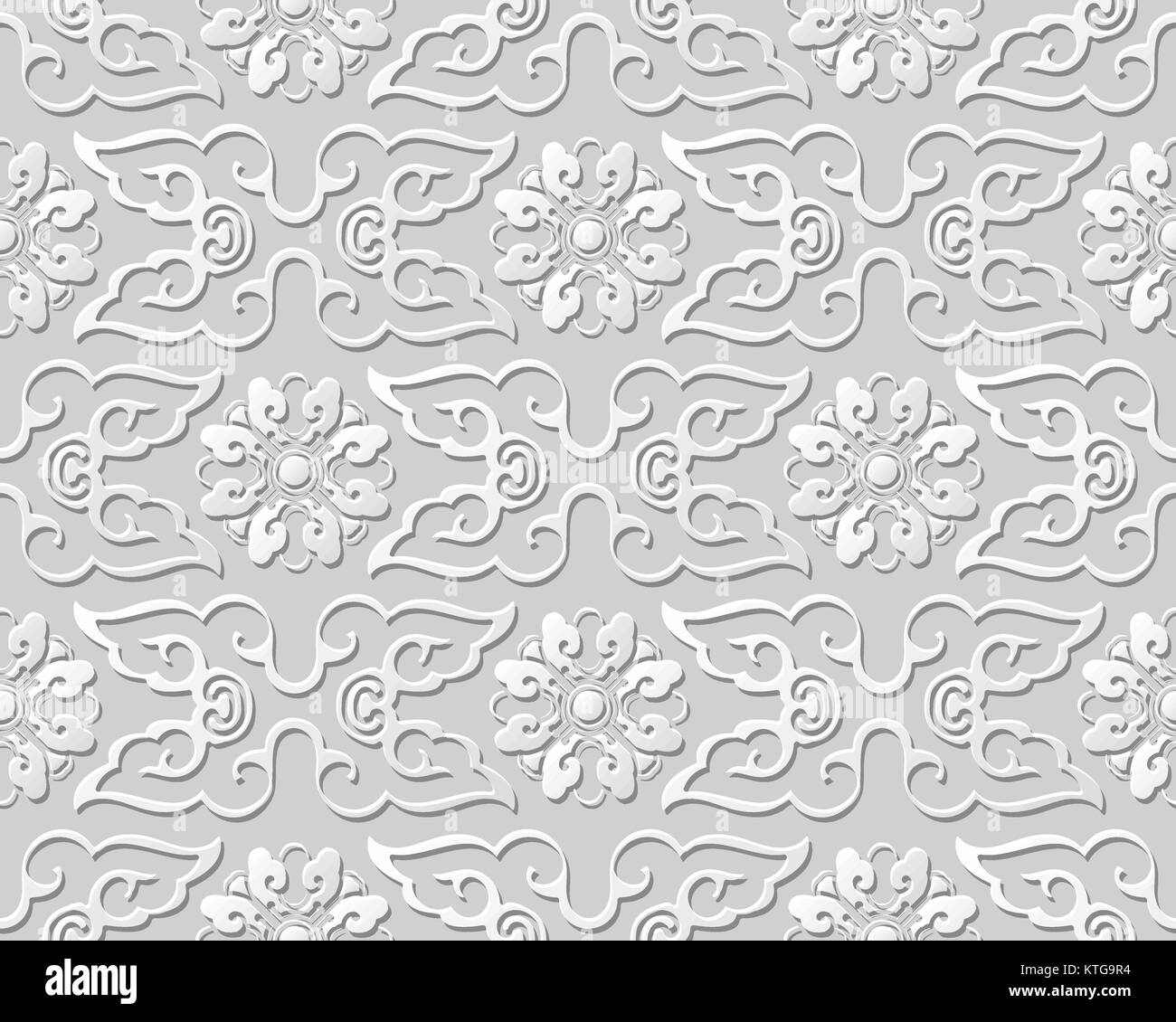 3D paper art pattern round curve cross flower Stock Vector Image & Art ...