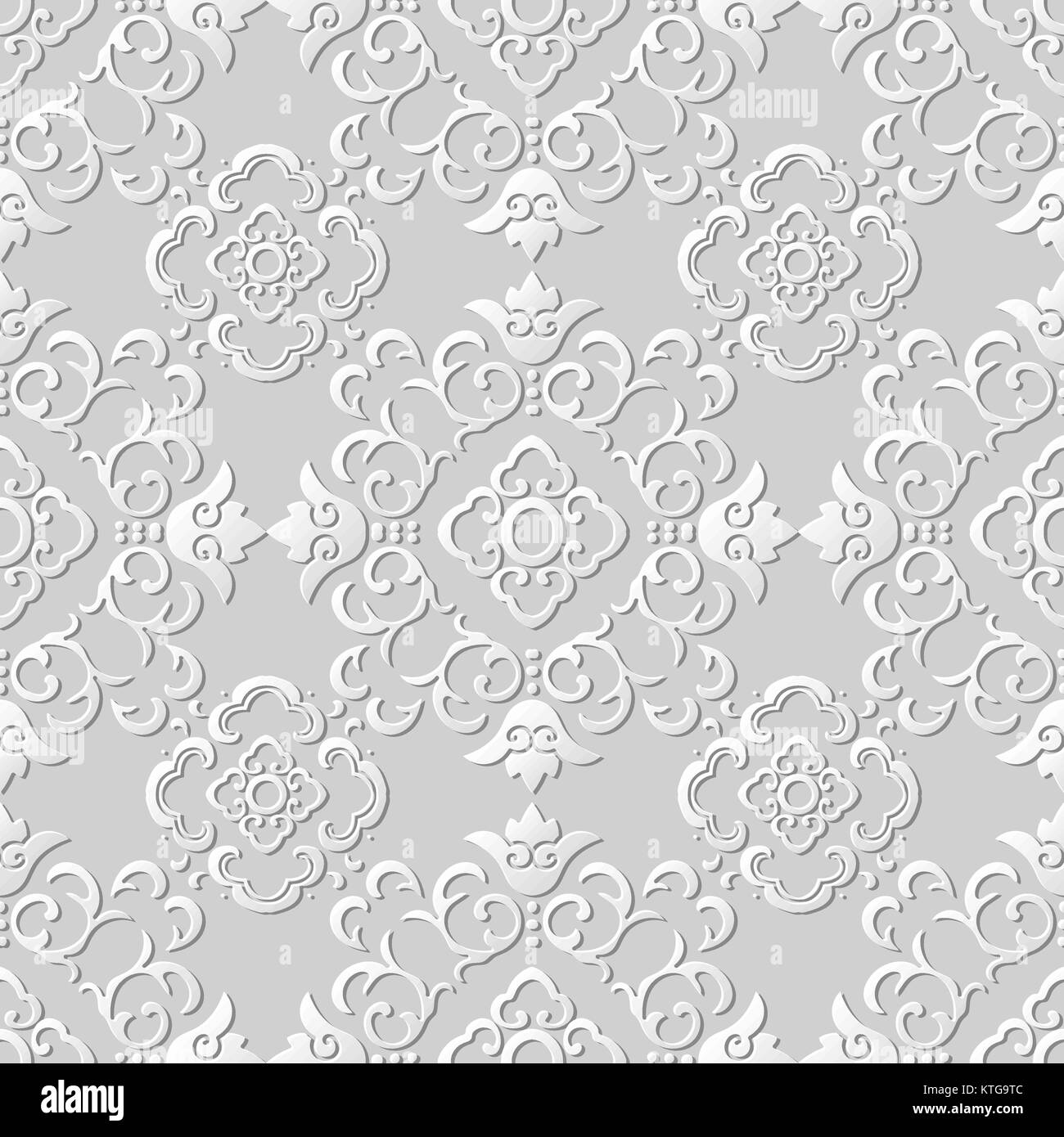 3D paper art pattern curve cross vine flower Stock Vector Image & Art ...