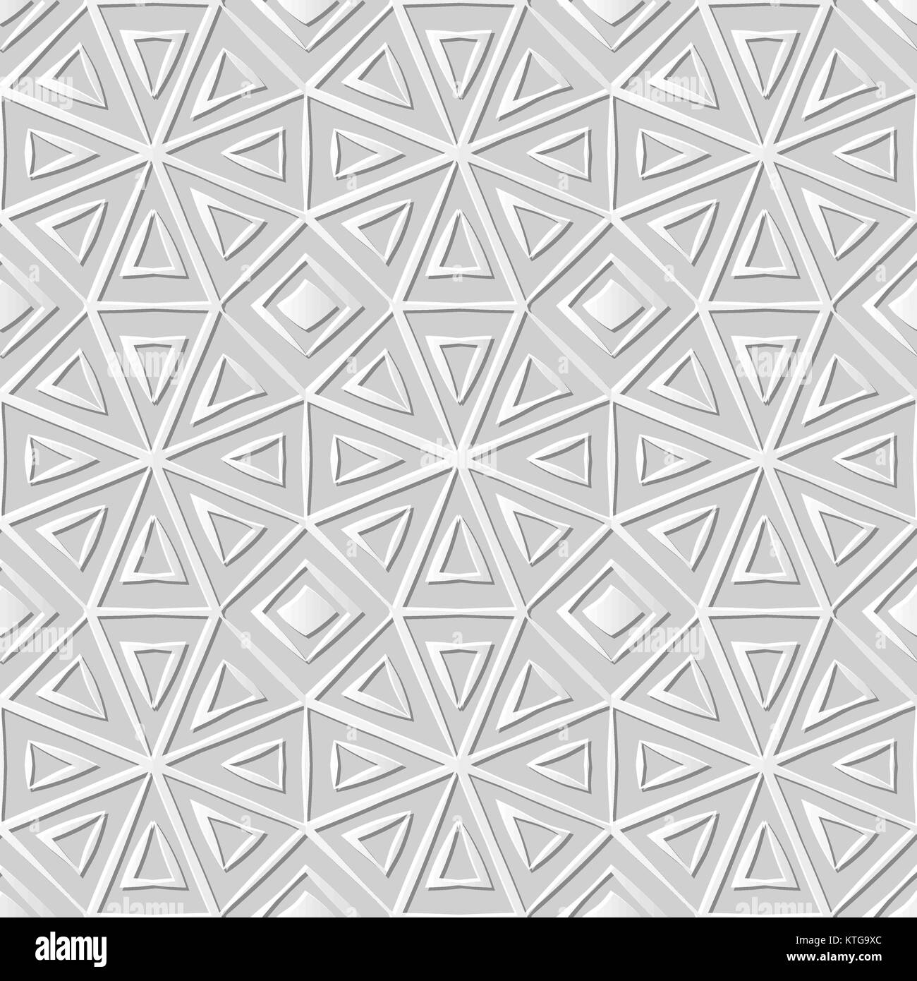 Seamless 3D white paper octagon triangle check cross geometry frame ...