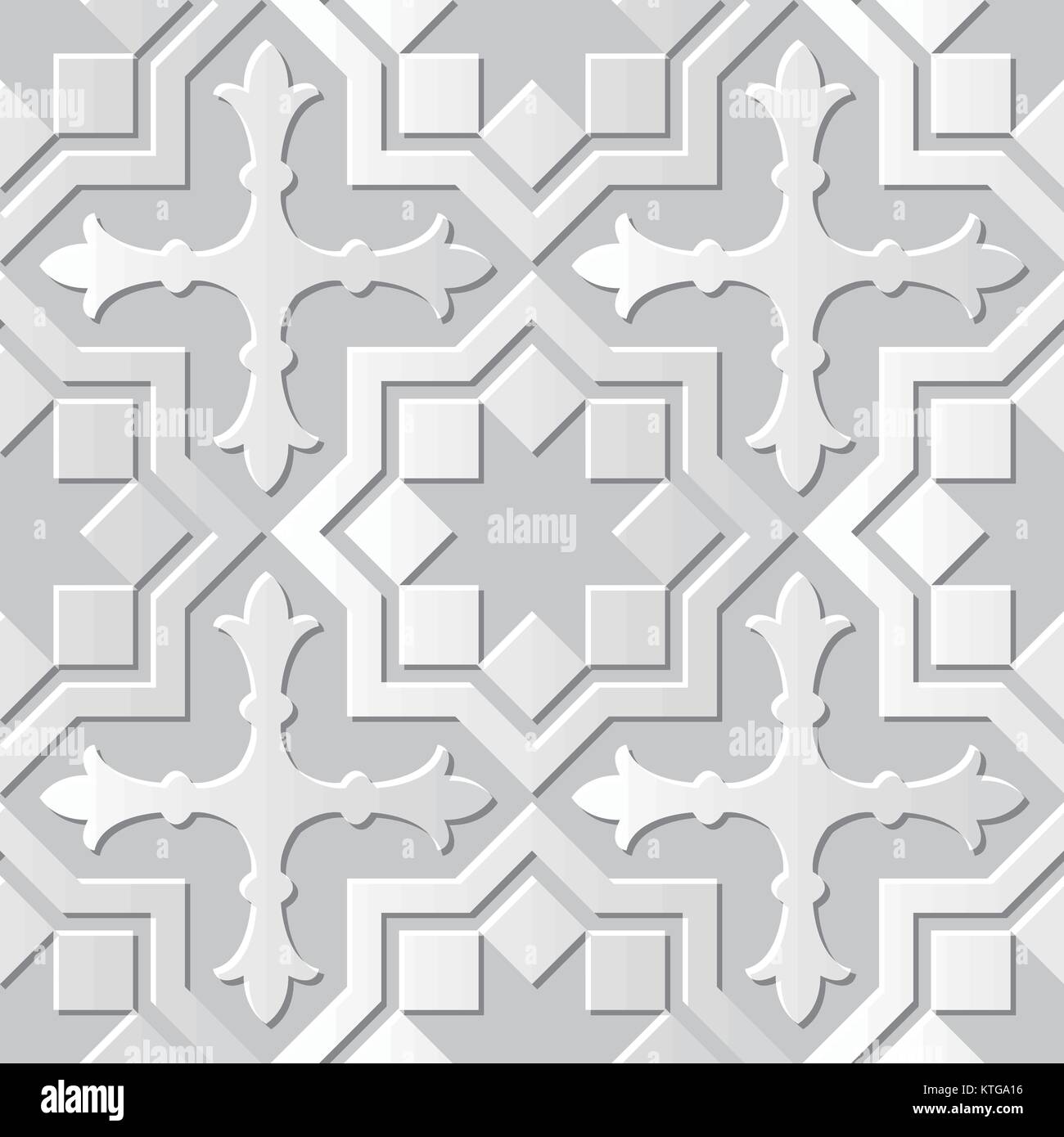 Vector damask seamless 3D paper art Star Cross Geometry Stock Vector Image & Art - Alamy