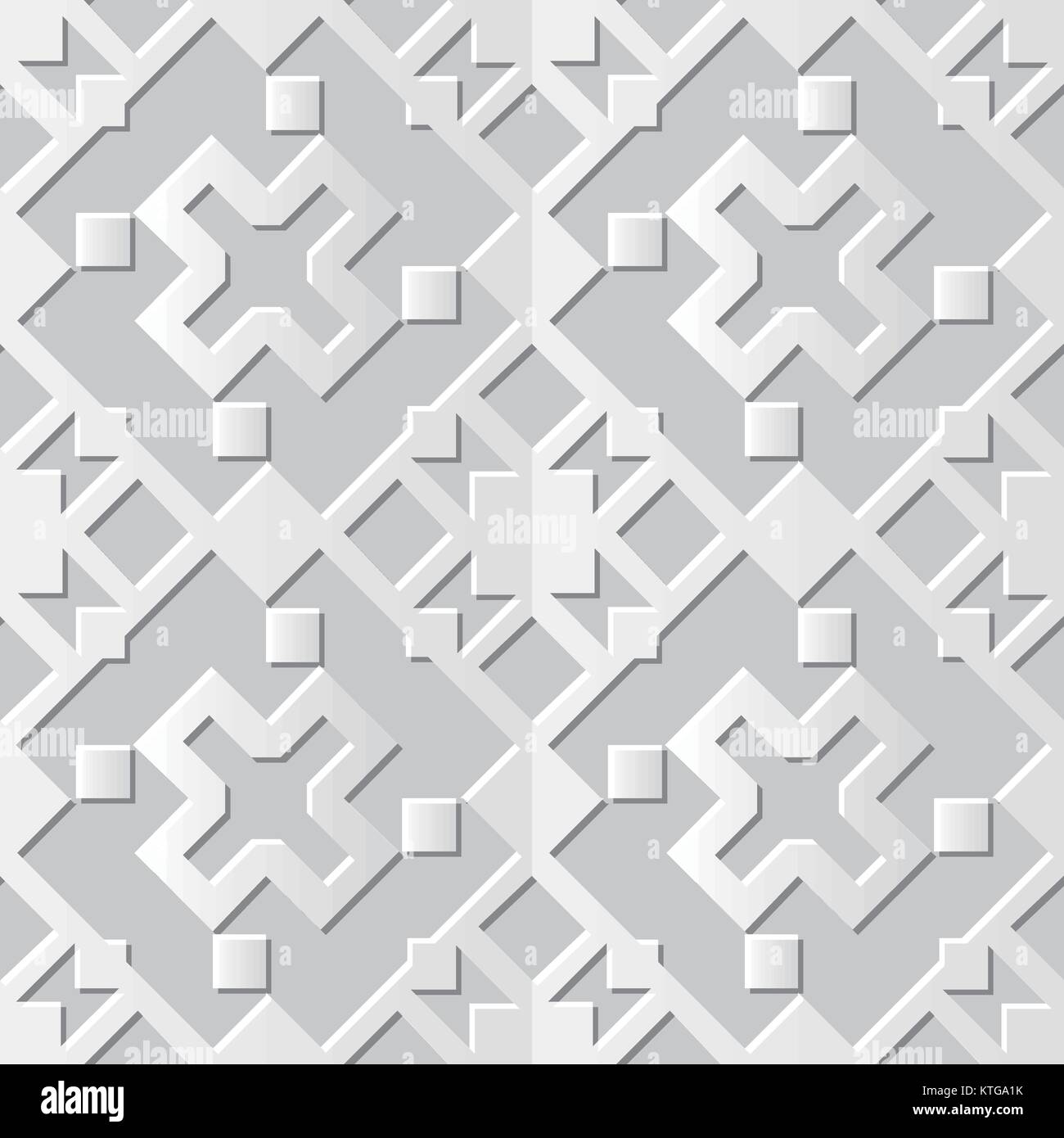 Vector damask seamless 3D paper art Square Cross Geometry Stock Vector Image & Art - Alamy