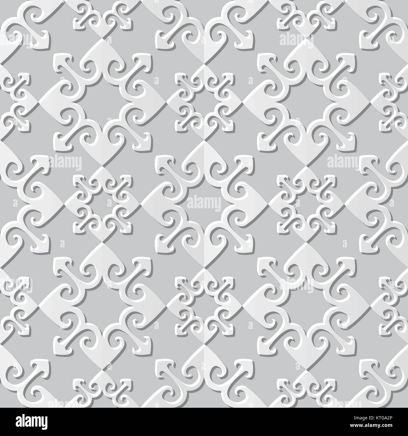 Vector damask seamless 3D paper art Spiral Arrow Cross Stock Vector ...
