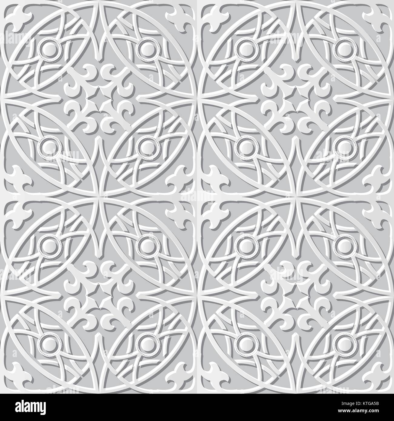 Vector damask seamless 3D paper art Round Cross Kaleidoscope Stock Vector Image & Art - Alamy