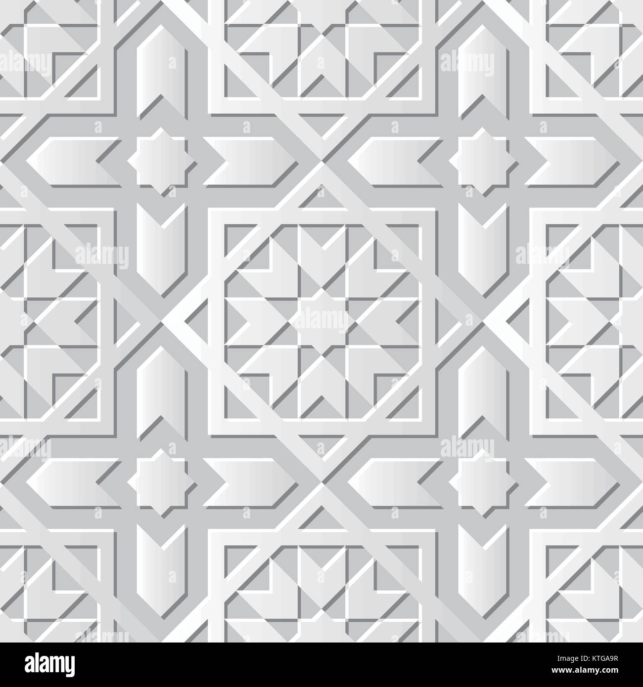 Vector damask seamless 3D paper art Islam Cross Star Stock Vector Image ...