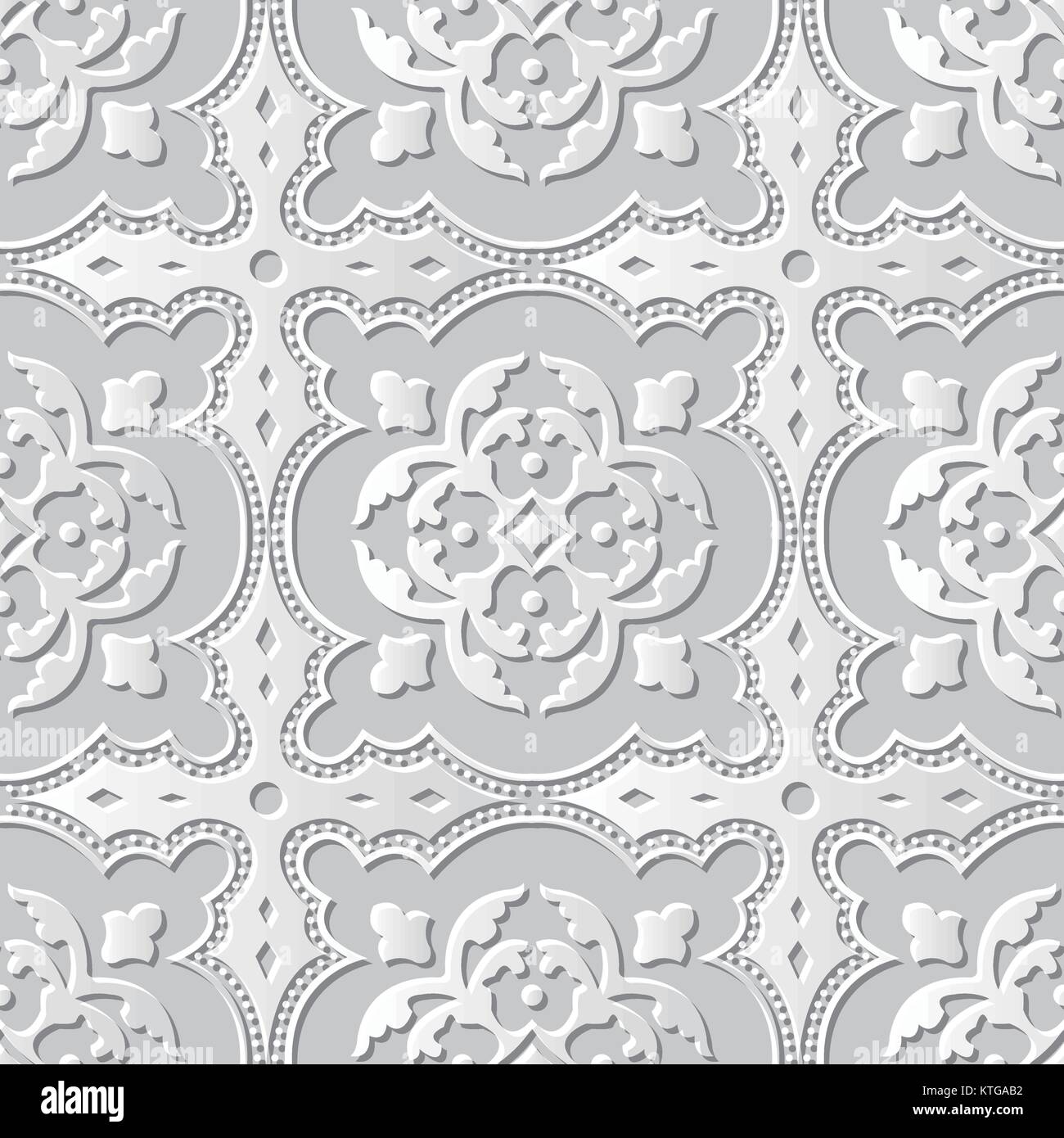 Vector damask seamless 3D paper art Cross Curve Dot Line Stock Vector Image & Art - Alamy