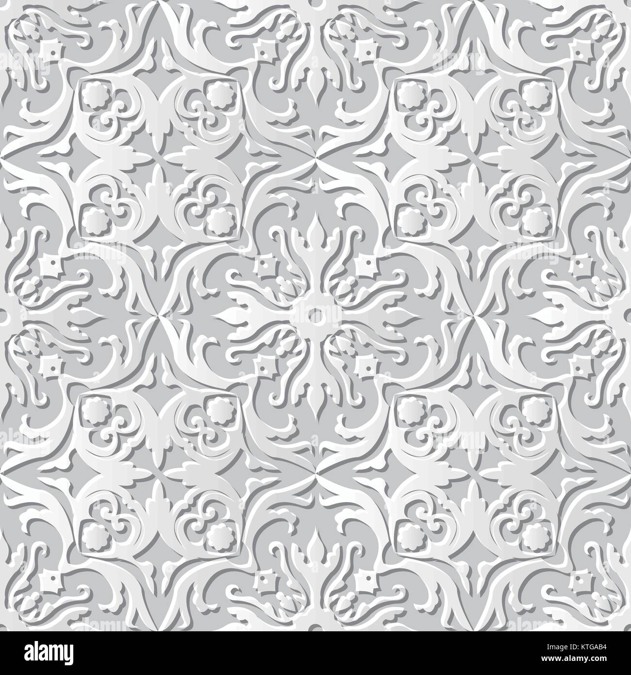 Vector damask seamless 3D paper art Spiral Curve Cross Stock Vector Image & Art - Alamy