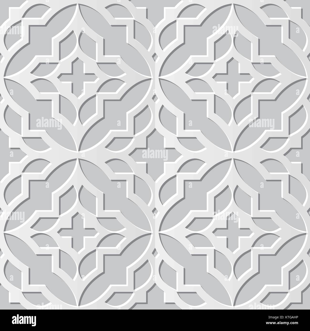 Vector damask seamless 3D paper art Cross Round Square Stock Vector Image & Art - Alamy