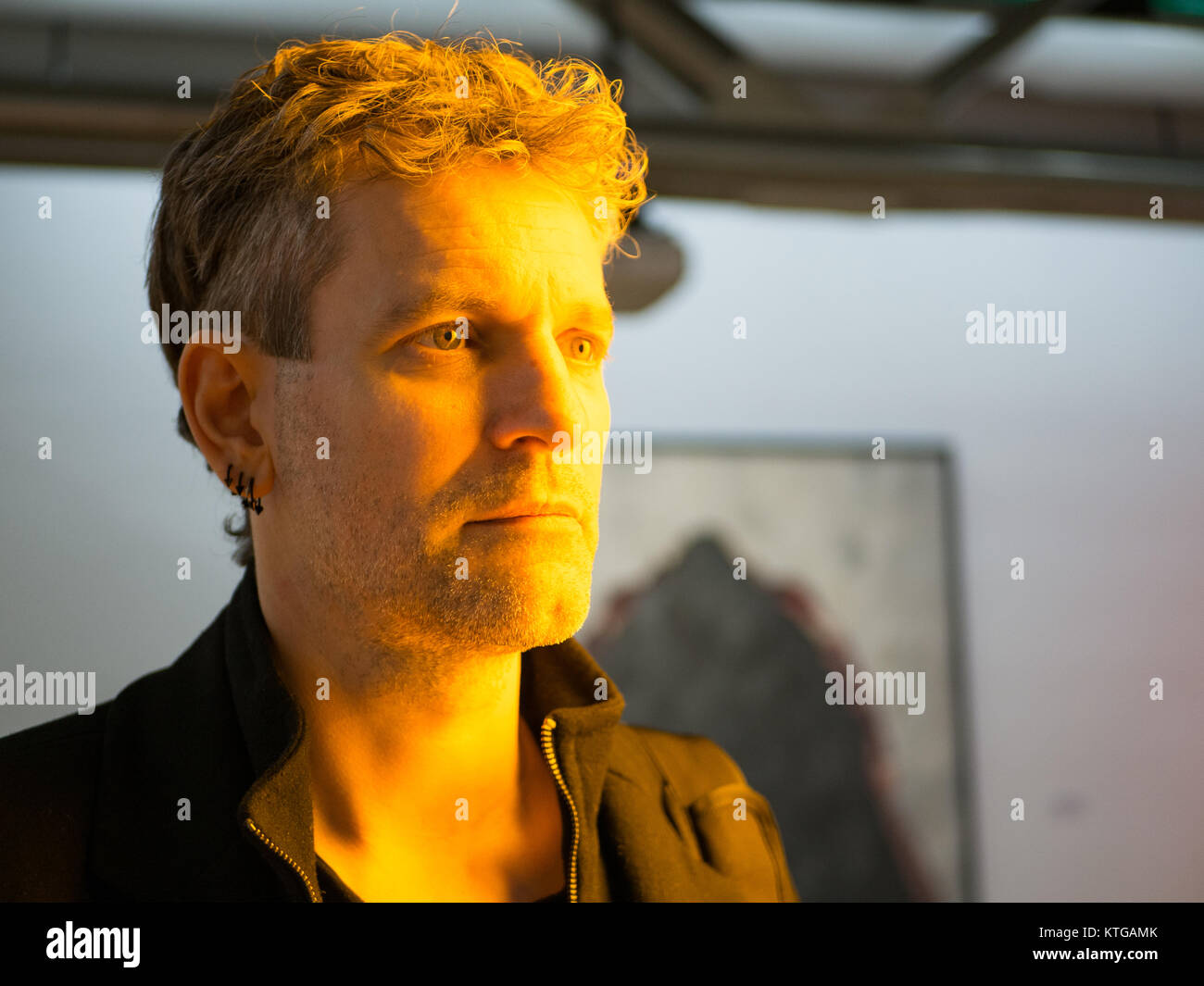 Man in Museum Stock Photo - Alamy