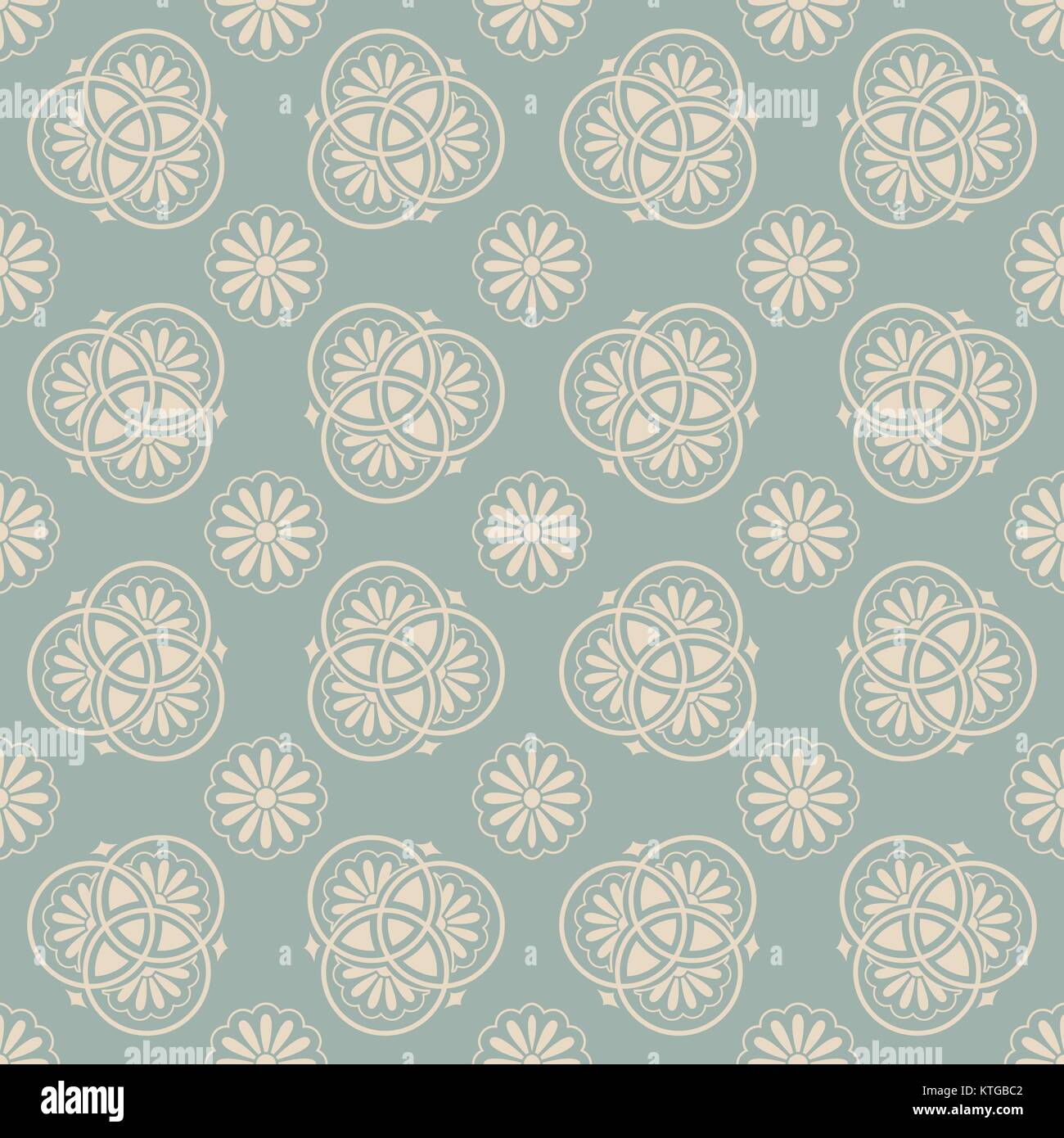 Antique seamless background round line flower Stock Vector Image & Art ...