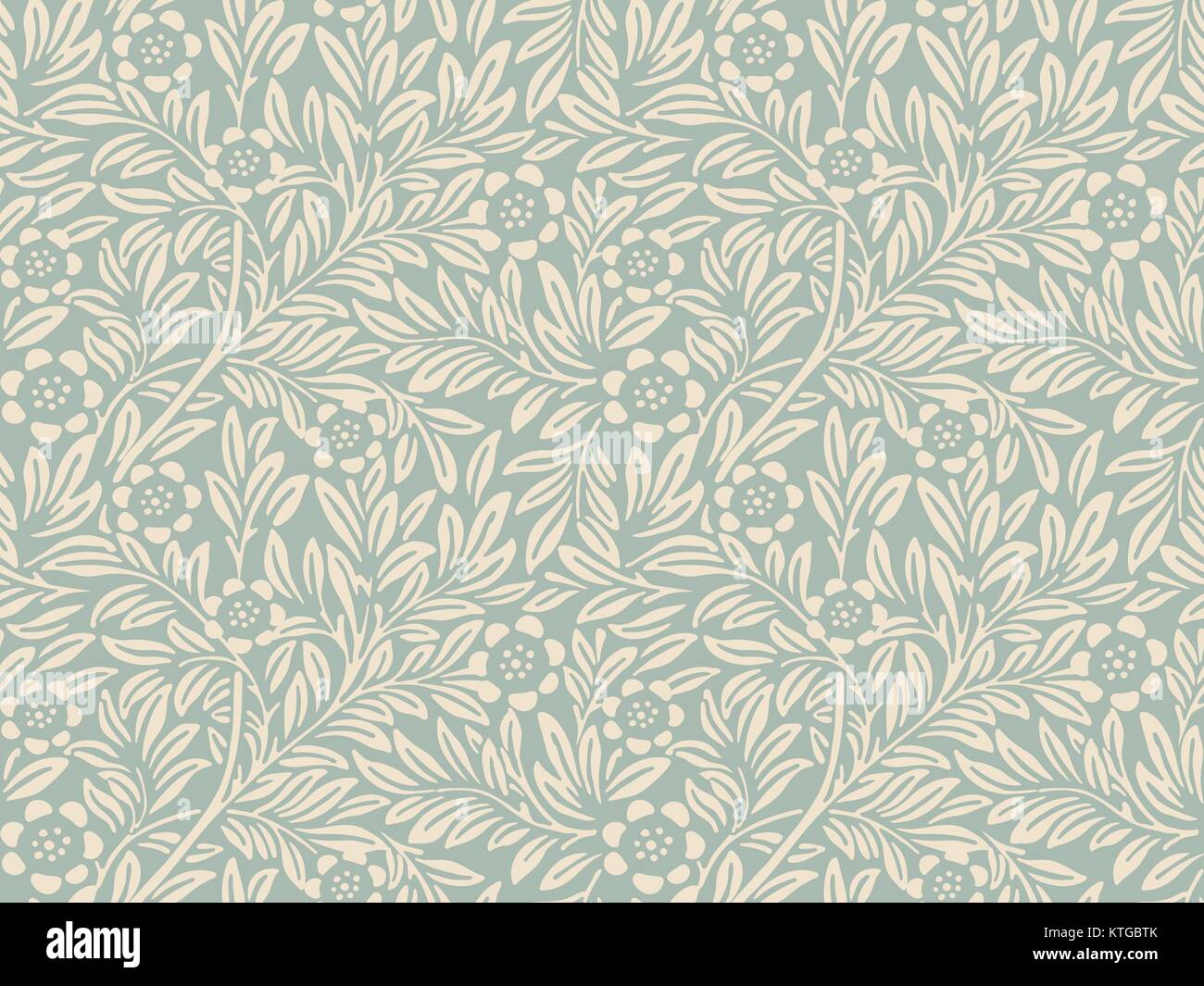 Antique seamless background vintage flower leaf plant Stock Vector ...