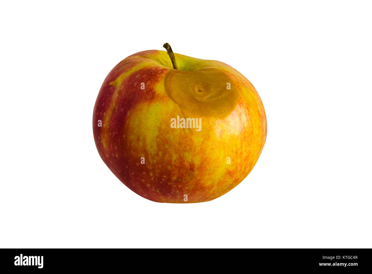 Spoiled food. Rotting apple on a white background Stock Photo - Alamy