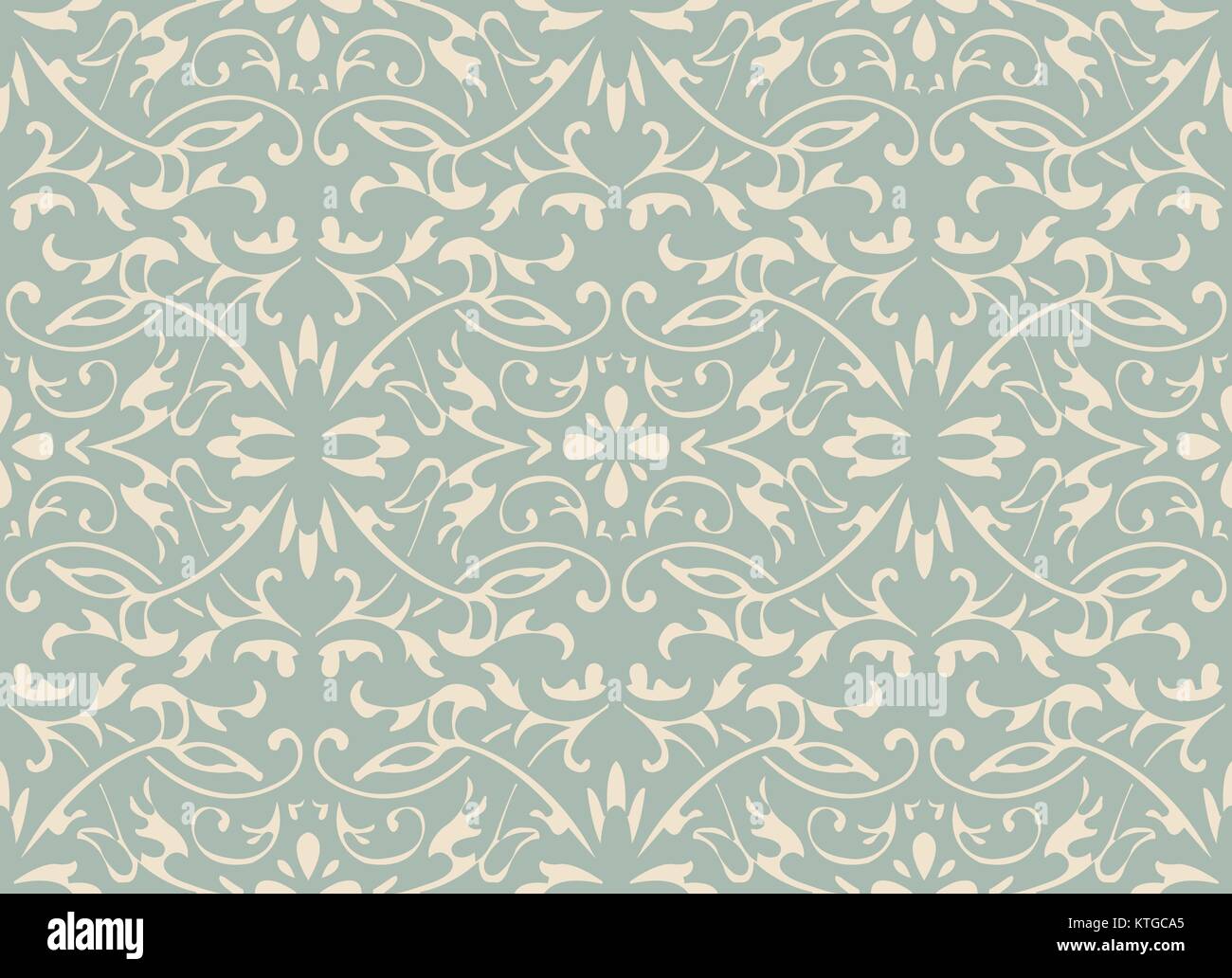 Antique seamless background curve spiral vine leaf flower Stock Vector ...