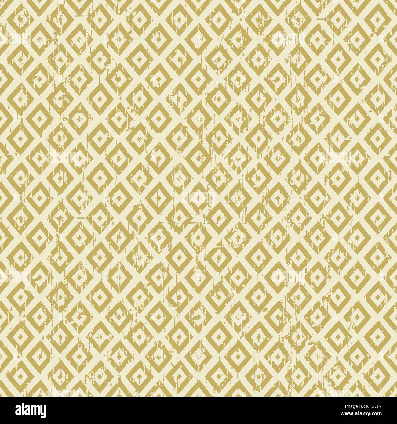 Seamless vintage worn out yellow diamond check geometry background ...