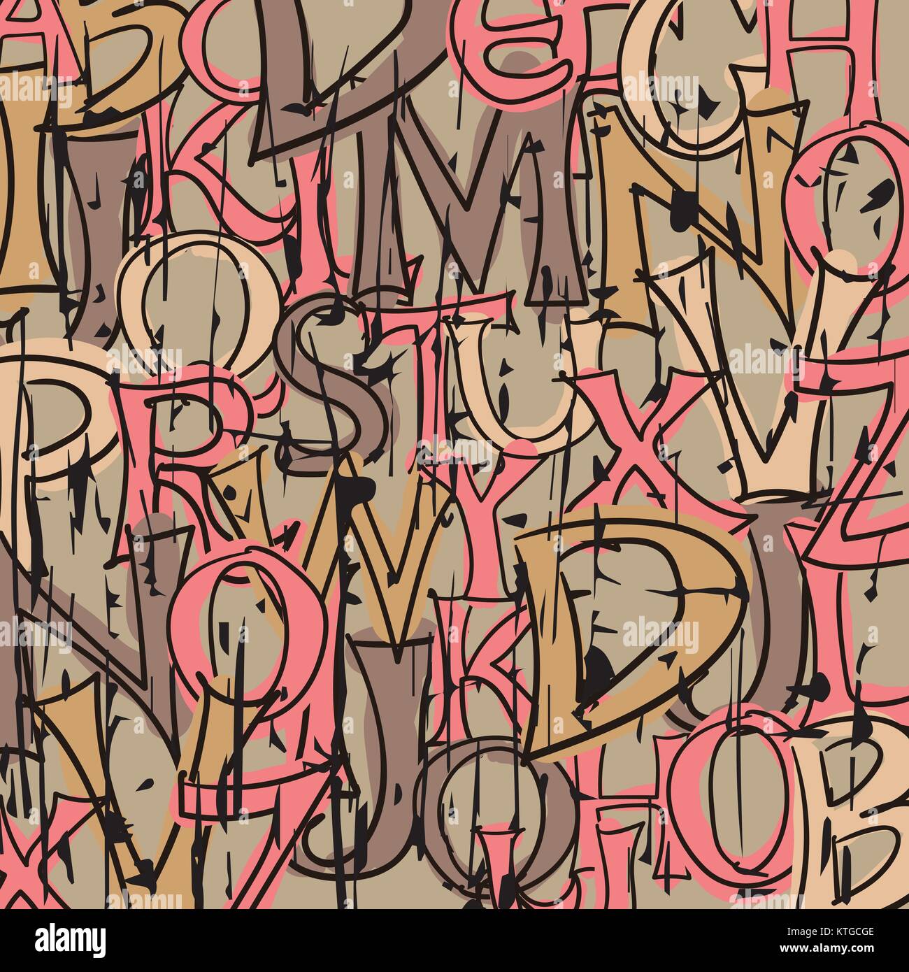 Vintage hand drawn style letters background Stock Vector Image & Art ...