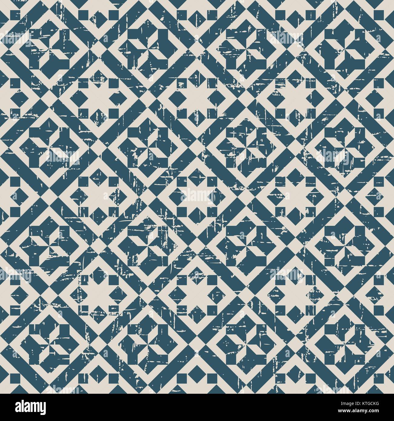 Seamless retro worn out background square check cross Stock Vector ...