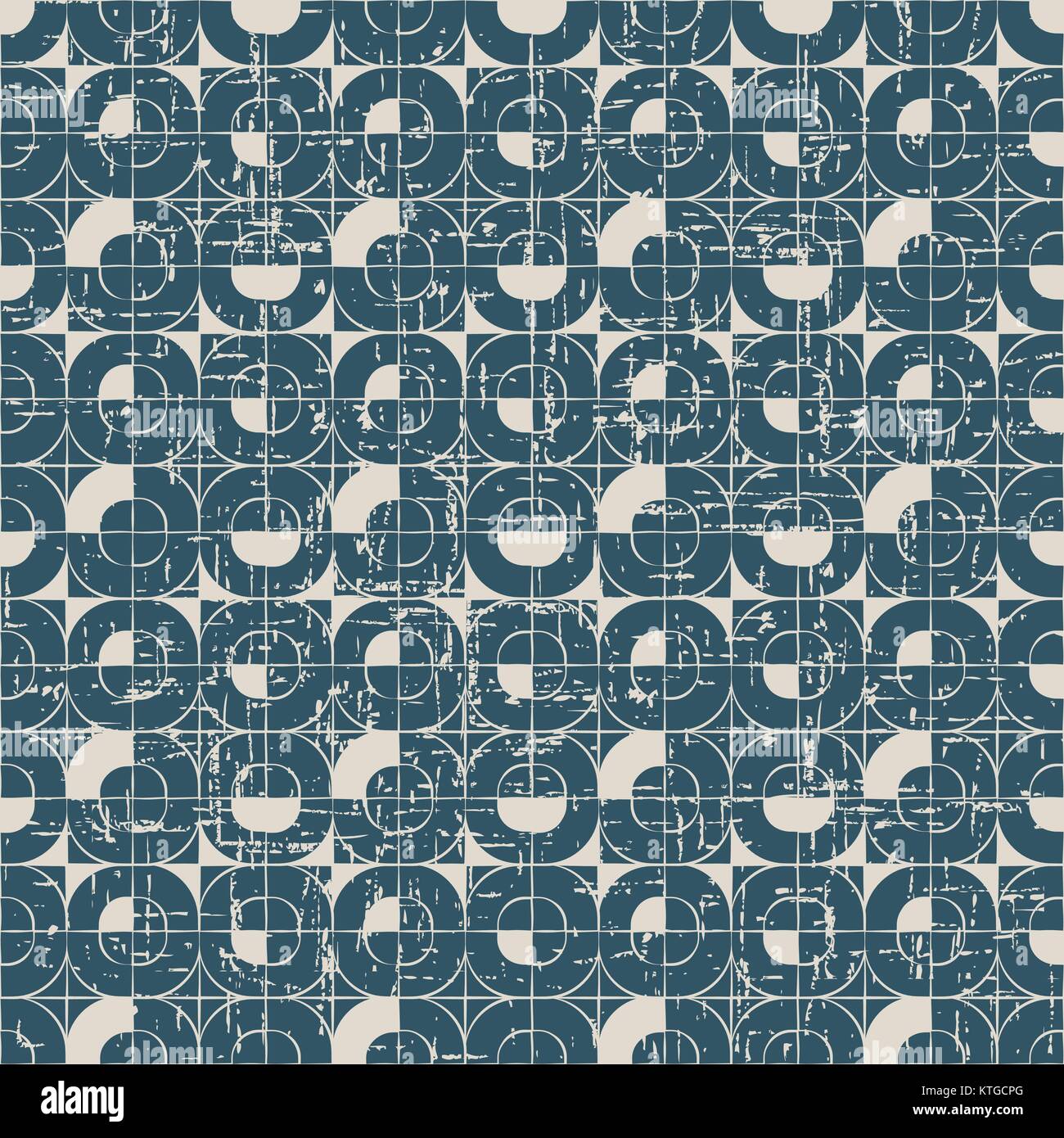 Seamless retro worn out background round square cross mosaic Stock ...